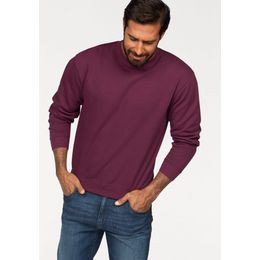 Sweatshirt Fruit of the Loom, Herren, Gr. M (48/50), rot (bordeaux), angeraute Sweatware, Obermaterial: 80% Baumwolle, 20% Polyester, unifarben, schmal h&uuml;ftlang, Rundhals, Rippb&uuml;ndchen, Sweatshirts Sweatshirt, im unifarbenen Design, Topseller