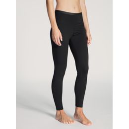 Leggings Calida "Natural Comfort", Damen, Gr. L (48/50), N-Gr, schwarz, Single Jersey, Obermaterial: 92% Baumwolle, 8% Elasthan, unifarben, eng lang, Hosen Leggings, Cotton-Mix, elastisch, pillingarm, Single Jersey Qualit&auml;t