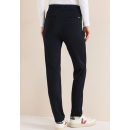 Stoffhose Cecil "Style Tracey", Damen, Gr. L (42), L&auml;nge 28, universal blau, Web, Obermaterial: 82% Polyester, 18% Elasthan, unifarben, normal lang, Hosen Stoffhose, mit Stretch und elastischem Bund