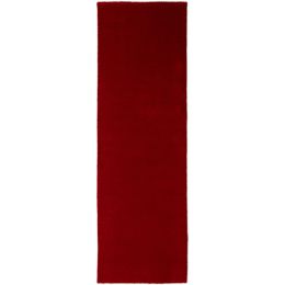 Wollteppich CarpetFine "Gabbeh Lola Uni", rot, B:75cm H:14mm L:200cm, Wolle, Teppiche, Wollteppich, mit nat&uuml;rlichem Pflanzenmaterial von Hand gewebt, auch in Rund