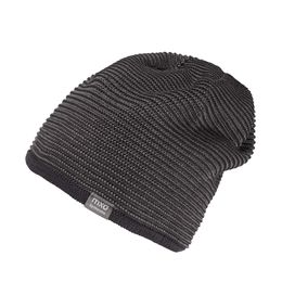 Beanie MaxiMo, Kinder, Gr. 51/53, midnight, holzkohle, Strick, Baumwolle, mehrfarbig, M&uuml;tzen Beanie, gef&uuml;ttert, w&auml;rmend