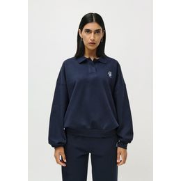 Sweatshirt LEGER "Enola, LeGer by Lena Gercke", Damen, Gr. 36, blau (night sky), Sweatware, Obermaterial: 65% Baumwolle, 35% Polyester, normal, B&uuml;ndchen, Sweatshirts Sweatshirt, kontrastfarbene Stickerei