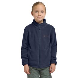 Fleecejacke Jack Wolfskin "TAUNUS JACKET K", Kinder, Gr. 92, blau (night blau), Fleece, Obermaterial: 100% Polyester, normal, mit Gummizug, Jacken Fleecejacke, Winddicht, w&auml;rmend, atmungsaktiv, &Uuml;bergangsjacke, f&uuml;r Kinder