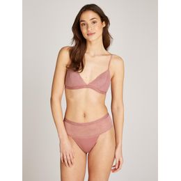 Triangel-BH "LIGHTLY LINED TRIANGLE", Damen, Gr. L (40), N-Gr, rot (rot grape), Obermaterial: 61% Polyamid, 39% Elasthan, Calvin Klein Underwear, k&ouml;rpernah, BHs Triangel-BH, mit Spitze