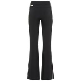 Stoffhose HUGO BLUE "Hizumi", Damen, Gr. 46, N-Gr, schwarz (schwarz 001), Jersey, Obermaterial: 92% Polyester, 8% Elasthan, kontrastfarbene Details, unifarben, bootcut fit extralang, Hosen Stoffhose, Super Slim Bootcut, Mid Waist
