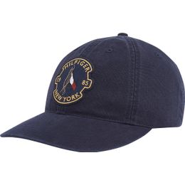 Baseball Cap Tommy Hilfiger "TH GRAPHIC WASHED 6 PANEL CAP", Herren, blau (space blau), Web, Baumwolle, unifarben, Caps Baseball Cap, Gr&ouml;&szlig;enverstellbar