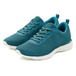 Sneaker Lascana "Turnschuhe", Damen, Gr. 43, blau (petrol), Obermaterial: 100% Textilmaterial. Decksohle: 100% Textilmaterial. Futter: 100% Textilmaterial. Laufsohle: 100% Synthetik, unifarben, Basic, Schuhe Sneaker, Schn&uuml;rhalbschuh, Halbschuh, Freizeitschuh ultraleicht VEGAN, Topseller
