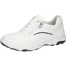 Waldl&auml;ufer Sneaker WALDL&Auml;UFER "H-MAX", Herren, Gr. 7,5 (41), wei&szlig;, Nappaleder, Nubukleder, Schuhe Sneaker, Halbschuh, Schn&uuml;rschuh mit seitlichem Rei&szlig;verschluss, H-Weite