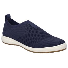 Slipper Josef Seibel "Caren 66", Damen, Gr. 39, blau (dunkelblau), Textil, Schuhe Slipper, mit herausnehmbarer Decksohle