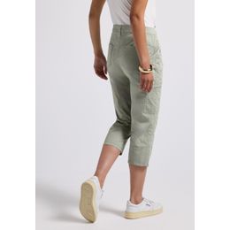 3/4-Hose Street One "Style Yulius", Damen, Gr. 36, N-Gr, gr&uuml;n (pastel gr&uuml;n), Web, Obermaterial: 98% Baumwolle, 2% Elasthan, unifarben, slim fit kniebedeckend, Hosen 3/4-Hose, im Cargo-Style, Topseller