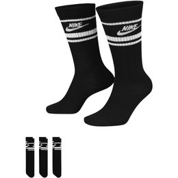 Sportsocken Nike Sportswear "EVERYDAY ESSENTIAL CREW SOCKS (3 PA", Damen, Gr. L (42/45), schwarz-wei&szlig; (schwarz, wei&szlig;), Obermaterial: 100% Textilmaterial, Socken Sportsocken