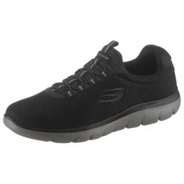 Slip-On Sneaker Skechers "Summits", Herren, Gr. 44, schwarz, Textil, Schuhe Slip-On Sneaker, Slipper, Freizeitschuh mit komfortabler Memory Foam-Ausstattung, Topseller