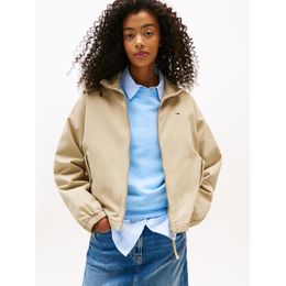 Blouson Tommy Jeans "TJW REG ZIP COTTON JACKET EXT", Damen, Gr. XXL (44), silt, Web, Obermaterial: 100% Baumwolle, unifarben, h&uuml;ftlang, elastischer Bund, Jacken Blouson