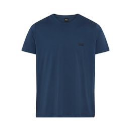 T-Shirt BOSS, Damen, Gr. S, open blau 480, Jersey, Obermaterial: 100% Baumwolle, unifarben, regular fit normal, Rundhals, abgesteppte Kante, Shirts T-Shirt, Rundhals, Jersey, kleines Logo, regular fit