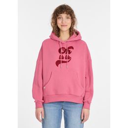 Kapuzensweatshirt Ragwear "PIRITA PP", Damen, Gr. XXL, rose, Sweatware, Obermaterial: 70% Baumwolle, 30% Polyester, unifarben, figurumspielend h&uuml;ftlang, Rundhals, Rippb&uuml;ndchen, Sweatshirts Kapuzensweatshirt
