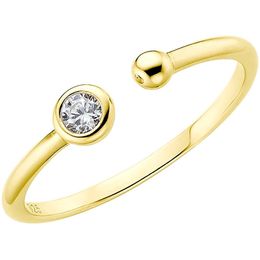 Fingerring "Schmuck Geschenk" Gr. 56, gold (gelbgoldfarben, kristallwei&szlig;), ANISTON JEWELRY & WATCHES, Fingerringe, Damen, 56, Silber 925 (Sterlingsilber), 4mm, Fingerring, mit Zirkonia (synth.)