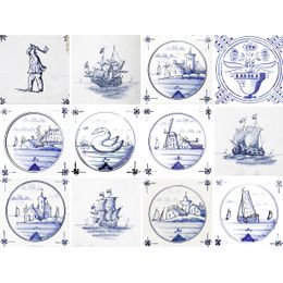 Fliesenaufkleber Home Affaire "Maritim", blau (blau, wei&szlig;), B:12cm H:15cm, Fliesenaufkleber, Fliesenaufkleber, Stickerfliesen, selbstklebend, Sticker, 12er Set