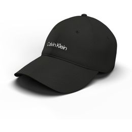 Baseball Cap Calvin Klein "LOGO EMBROIDERY BASEBALL CAP", Herren, schwarz-wei&szlig; (schwarz, hellwei&szlig;), Web, Baumwolle, Caps Baseball Cap, Mit festem Schirm