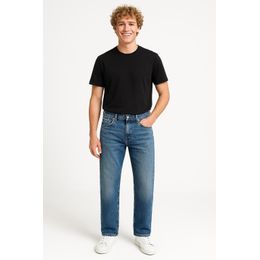 Only & Sons Regular-fit-Jeans ONLY & SONS "ONSEDGE STRAIGHT BOX TAI DNM MU OTL", Herren, Gr. 31, L&auml;nge 32, blau (medium blau denim), Denim/Jeans, Obermaterial: 100% Baumwolle, Abriebeffekte, regular fit, Jeans Regular-fit-Jeans