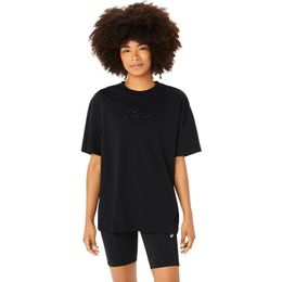 Laufshirt asics "asics LOGO TEE", Damen, Gr. S, schwarz (performance schwarz), Obermaterial: 60% Baumwolle, 40% Polyester, Shirts Laufshirt