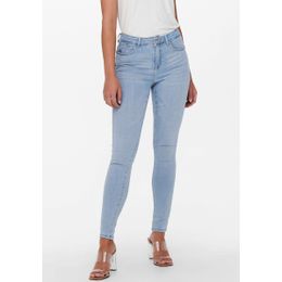 Skinny-fit-Jeans Only "ONLPOWER MID PUSH UP SK DNM AZG944 NOOS", Damen, Gr. M (38), L&auml;nge 32, blau (special bright blau denim), Denim/Jeans, Obermaterial: 92% Baumwolle, 6% Polyester, 2% Elasthan, Abriebeffekte, skinny fit, Jeans Skinny-fit-Jeans