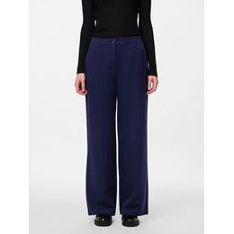 Anzughose Pieces "PCKAMIL HW WIDE PANT NOOS", Damen, Gr. XS (34), L&auml;nge 32, blau (maritime blau), Web, Obermaterial: 80% Polyester, 17% Viskose, 3% Elasthan, unifarben, normal, Hosen Anzughose