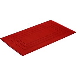 Badematte Vossen "Feeling" Gr. 3, rot (purpur), H:10mm, Baumwolle, Badematten, Badematte, Badteppich, Uni-Farben, mit Bord&uuml;re, Hoch-Tief Effekt, reine Baumwolle
