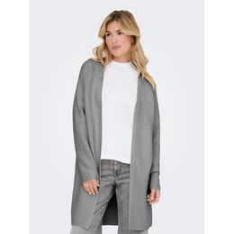 Strickjacke Only "ONLKATIA LS STRUCT OPEN CARDIGAN CC KNT", Damen, Gr. L, grau (medium grau melange), Strick, Obermaterial: 50% Viskose, 27% Nylon, 23% Polyester, unifarben, regular fit, Rundhals, Strickjacken Strickjacke