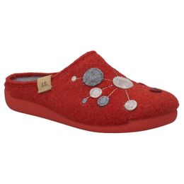 Hausschuh Josef Seibel "Cara 02", Damen, Gr. 41, rot multi, Filz, Basic, Schuhe Hausschuh, Pantoffel, Slipper mit bunter Verzierung