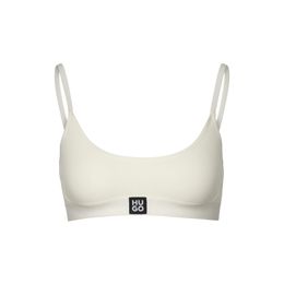 Bralette-BH HUGO UNDERWEAR, Damen, Gr. M, N-Gr, beige (natural 102), Jersey, Obermaterial: 90% Modal, 10% Elasthan, unifarben, k&ouml;rpernah, BHs Bralette-BH, mit Logostickerei