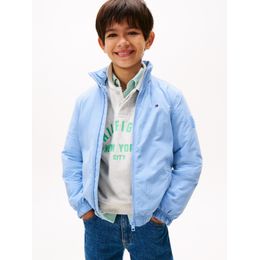 Steppjacke Tommy Hilfiger "ESSENTIAL PADDED JACKET", Jungen, Gr. 5 (110), blau (cloudy blau), Web, Obermaterial: 100% Polyamid, unifarben, regular fit h&uuml;ftbedeckend, elastischer Bund, Jacken Steppjacke, f&uuml;r Kinder bis 16 Jahre, mit Kapuze im Kragen