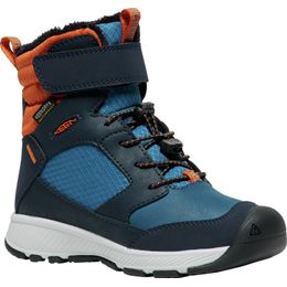 Outdoorwinterstiefel Keen "SKUA WINTER WP", Jungen, Gr. 27/28, blau (sky captain, gold flame), Leder, Textil, Schuhe Outdoorwinterstiefel, Winterschuhe, Winterboots, Snowboots, wasserdicht
