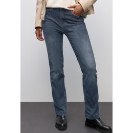 Slim-fit-Jeans Street One "QR Style Bootcut", Damen, Gr. 26, L&auml;nge 32, blau schwarz random washed, Denim/Jeans, Obermaterial: 89% Baumwolle, 8% Polyester, 3% Elasthan, unifarben, slim fit lang, Jeans Slim-fit-Jeans, im 5-Pocket-Style und mit Stretch