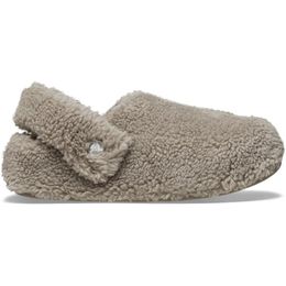 Clog Crocs "Classic Cozzzy Slipper", Damen, Gr. 42, mushroom, Croslite&trade;, Textil, Schuhe Clog, Hausschuh, mit kleiner Plateausohle