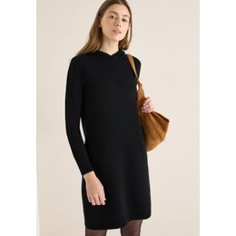 Strickkleid Cecil, Damen, Gr. L (42), N-Gr, schwarz, Strick, Obermaterial: 42% Baumwolle, 42% Polyacryl, 16% metallisierte Fasern, unifarben, bequem kniefrei, Rundhals, B&uuml;ndchen, Kleider Strickkleid, Glitzerkleid - Langarm mit Gallonstreifen und Kapuze