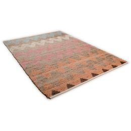 Teppich Tom Tailor HOME "Pastel Zigzag" Gr. 4, bunt (multi), B:160cm H:7mm L:230cm, Baumwolle, Jute, Teppiche, Teppich, Flachgewebe, handgewebt, Material: 60% Baumwolle, 40% Jute