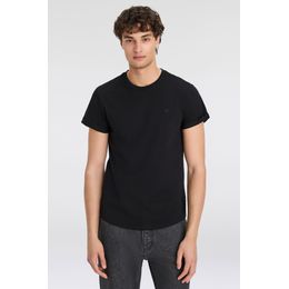 T-Shirt Replay, Herren, Gr. M, schwarz, Jersey, Obermaterial: 100% Baumwolle, unifarben, regular fit h&uuml;ftbedeckend, Rundhals, mit Umschlag, Shirts T-Shirt