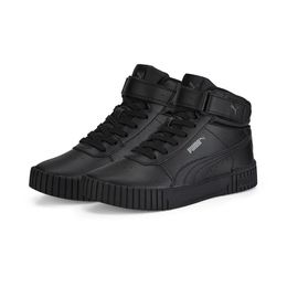 Sneaker Puma "CARINA 2.0 MID", Damen, Gr. 37, schwarz (Puma schwarz, Puma schwarz, schwarz shadow), Leder, Synthetik, Schuhe Sneaker