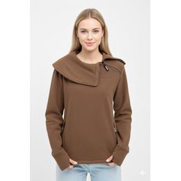 Fleecepullover Bench. "APRILLE", Damen, Gr. 36, coca mocha, Fleece, Obermaterial: 100% Polyester, unifarben, h&uuml;ftbedeckend, Rundhals, Sweatshirts Fleecepullover, warmes, tailliertes Fleeceshirt mit Troyerkragen und Seitentaschen