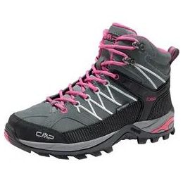 Wanderschuh CMP "RIGEL MID WMN WP TREKKING SHOES", Damen, Gr. 36, pink (grau, kombi), Textil, Veloursleder, Schuhe Wanderschuh, wasserdicht
