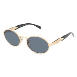 Prada PR65ZS | Damen-Sonnenbrille | Fassung: Vollrand, Oval, Metall, Gold Hell | Glasfarbe: Grau