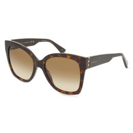 Gucci GG0459S | Damen-Sonnenbrille | Fassung: Vollrand, Eckig, Acetat, Havanna Gold | Glasfarbe: Braun
