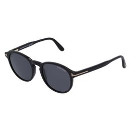 Tom Ford FT0834 DANTE | Unisex-Sonnenbrille | Fassung: Vollrand, Rund, Acetat, Schwarz Gl&auml;nzend | Glasfarbe: Grau