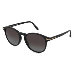 Tom Ford FT1097 | Herren-Sonnenbrille | Fassung: Vollrand, Rund, Acetat, Schwarz Gl&auml;nzend | Glasfarbe: Grau Verlaufend