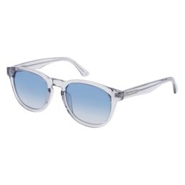 Police SPLP22E | Herren-Sonnenbrille | Fassung: Vollrand, Panto, Kunststoff, Grau Transparent | Glasfarbe: Blau Verlaufend