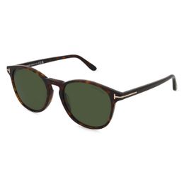 Tom Ford FT1097 | Herren-Sonnenbrille | Fassung: Vollrand, Rund, Acetat, Havanna Dunkel | Glasfarbe: Gr&uuml;n