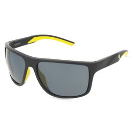 Scuderia Ferrari FZ6015U | Herren-Sonnenbrille | Fassung: Vollrand, Eckig, Kunststoff, Schwarz Matt | Glasfarbe: Grau Verlaufend