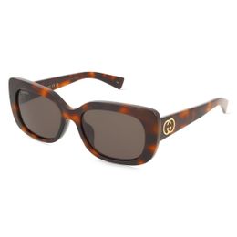 Gucci GG1979SK | Damen-Sonnenbrille | Fassung: Vollrand, Eckig, Acetat, Havanna | Glasfarbe: Grau