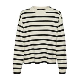 V&eacute;ro Moda Vero Moda Pullover 'VMSaba' Damen Gr&ouml;&szlig;e XXL creme / schwarz