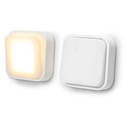 Tchibo - 2 LED-Schalterleuchten - 7,7x7,7x2,4cm - wei&szlig; - Kunststoff